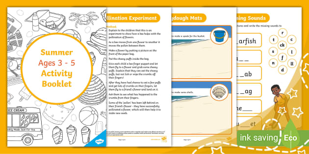 Summer Activity Booklet (Ages 3 - 5) (teacher made) - Twinkl