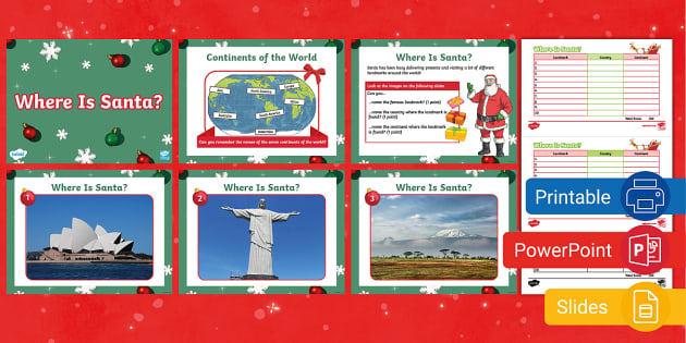 Where is Santa? Classroom Game | PowerPoint | Twinkl