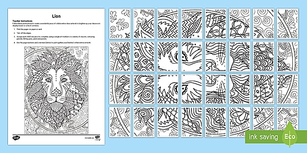 Lion Mindfulness Collaborative Art Resource Pack