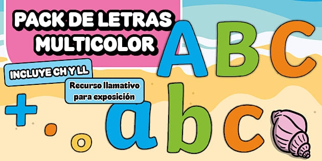 Pack de Letras: Multicolor - Incluye Ch y Ll