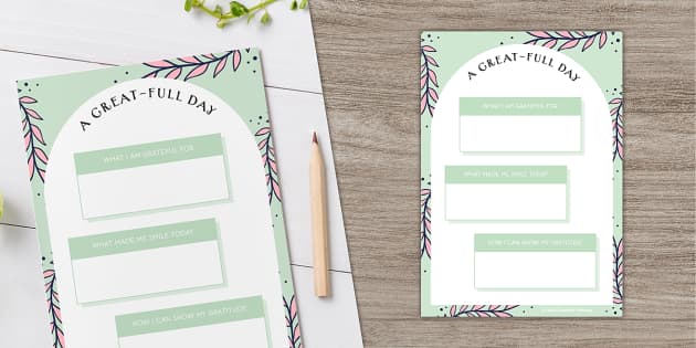 A Great-Full Day Planner Insert (teacher made) - Twinkl