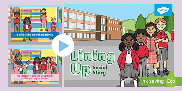Social Story Lining Up PowerPoint - Early Years/Primary