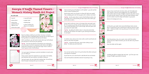 Georgia O'Keeffe Themed Flowers - Women's History Month Art