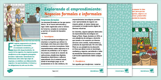 * NEW * Guía emprendedora: Negocios formales e informales - Twinkl