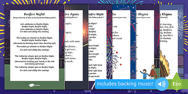 Bonfire Night Songs - Early Years - Rhyming Resource Pack