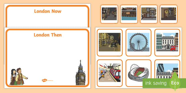 London Then and Now Matching Cards - London Small Square Cards