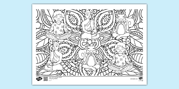 Meditation Mindfulness Colouring Page - Twinkl