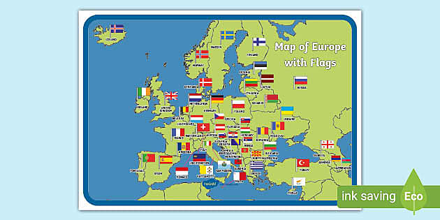 Labelled Map of Europe | Primary Teaching Resources | Twinkl