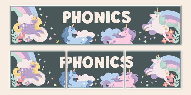 Unicorn-Themed Phonics Display Banner (teacher made)