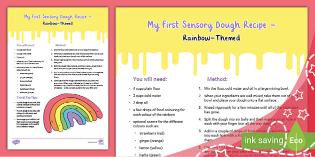 Rainbow-Themed Sensory Dough Recipe (teacher made) - Twinkl