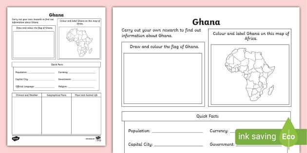 KS2 Ghana Research Activity - Geographical Research Template