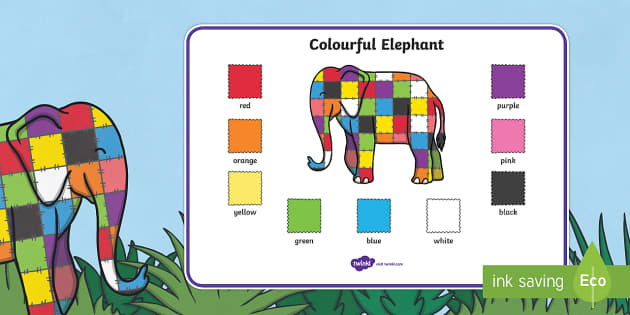 Colour Word Mat to Support Teaching on Elmer (teacher made)