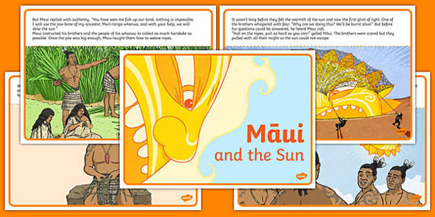 Māui and the Sun Story Cards - Twinkl