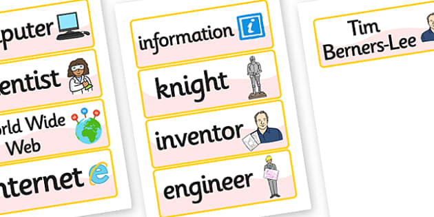 FREE! - Tim Berners Lee Word Cards (teacher made)