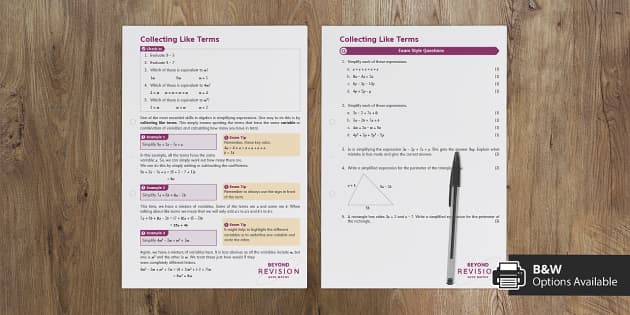 👉 Collecting Like Terms (teacher made) - Twinkl