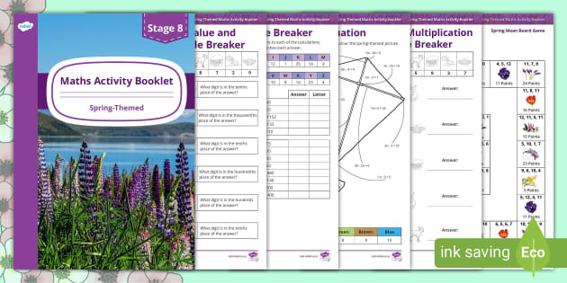 Stage 8 Spring-Themed Maths Activity Booklet (teacher made)