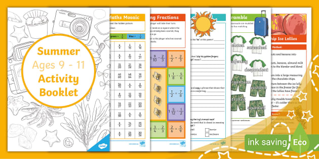 Summer Activity Booklet (Ages 9 - 11) (teacher made)