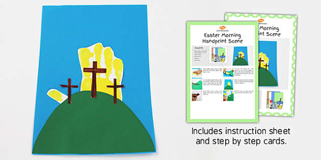 Easter Morning Handprint Art | Easter Scene Craft Activity