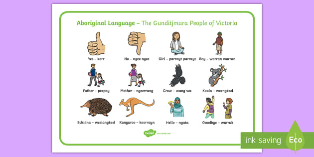 Gunditjmara Aboriginal Language Word Mat (Teacher-Made)