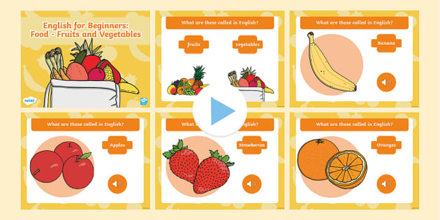 English for Beginners: Fruits and Vegetables (teacher made)