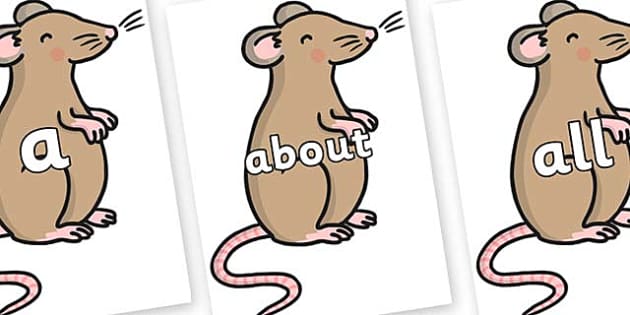 100 High Frequency Words on Mouse (teacher made) - Twinkl