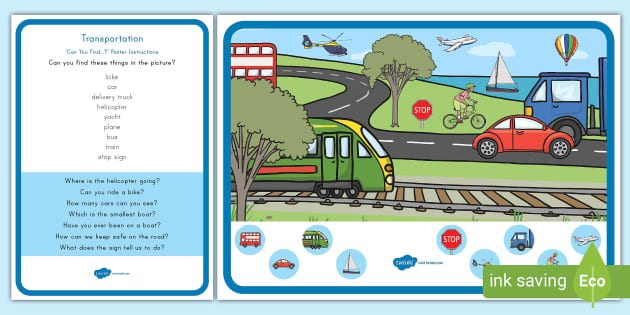 Transportation Can You Find? Picture Activity (Teacher-Made)