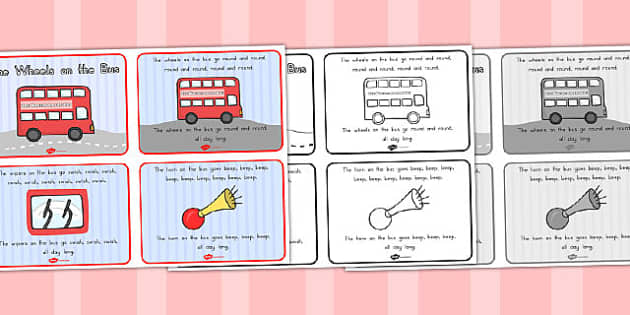The Wheels on the Bus Story Sequencing 4 per A4 - Twinkl