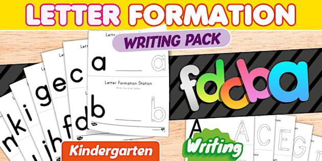 Kindergarten Letter Formation Writing Activity Pack - Twinkl