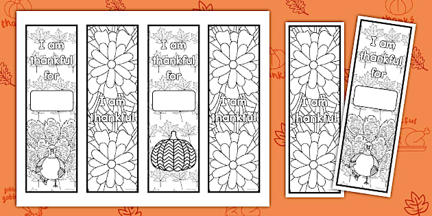 free thanksgiving coloring bookmarks