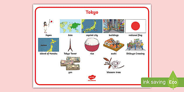 Tokyo Word Mat - Primary Literacy - Geography - Places