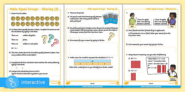 👉 Interactive PDF Y2 White Rose Maths: Division - Sharing (2)