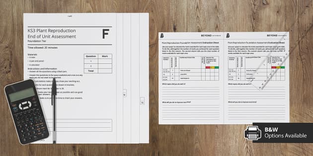 KS3 Reproduction: Plant Reproduction End of Unit Assessment Foundation