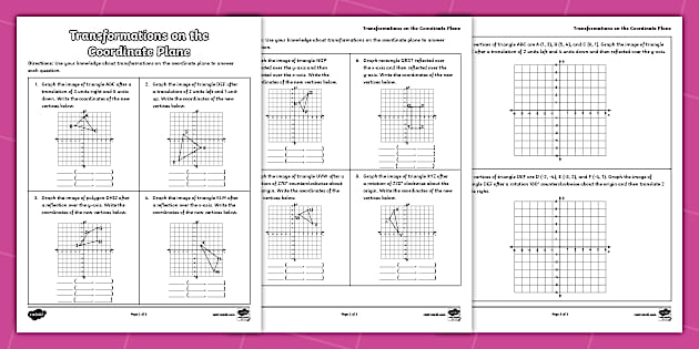 Eighth Grade Transformations on the Coordinate Plane Test Eighth Grade Transformations on the Coordinate Plane Test