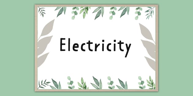 Muted Botanical Themed Electricity Display Poster - Twinkl