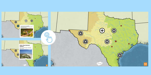 Texas Geography Interactive Click and Learn Digital Picture