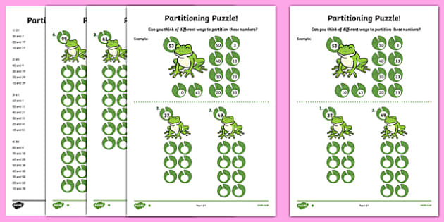Partitioning Puzzle Worksheet Worksheet Worksheet