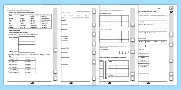 Year 5 Maths Assessment Number and Place Value Term 1 - assessment, Autumn