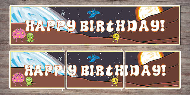 Aliens in Space Banner | Twinkl Party (teacher made)