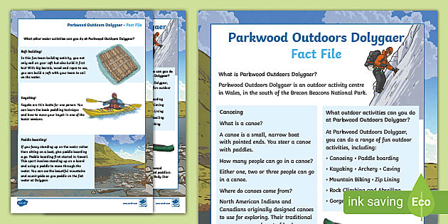 FREE! - Parkwood Outdoors Dolygaer Fact File Sheets - Resources