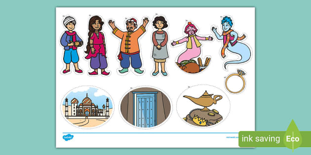 Aladdin Story Cut Outs (teacher made) - Twinkl