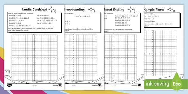UKS2 Winter Olympics Coordinates Worksheets (teacher made)