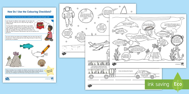 Parent and Child School Readiness Colouring Checklist