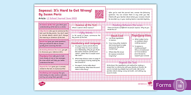 Level 3 June 2022 School Journal: Sapasui: It's Hard to Get Wrong! (Article
