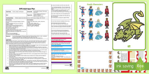 EYFS Can You Help a Dragon? Melting Ice Experiment Adult Input Plan and