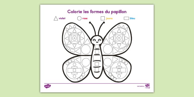 Coloriages : Le papillon - Twinkl