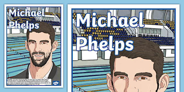 Michael Phelps Display Poster (teacher made) - Twinkl