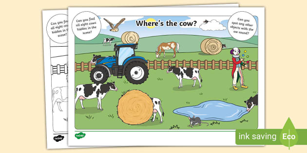 * NEW * Where's the Cow? I Spy Activity (teacher made)
