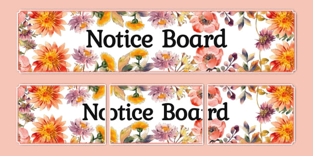Wildflower Botanical Themed Notice Board Display Banner