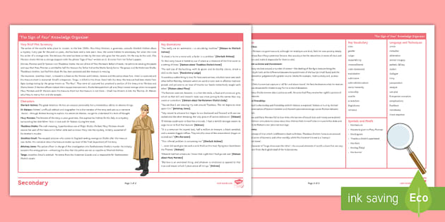 GCSE 'The Sign of Four' Knowledge Organiser (teacher made)