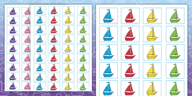 Bărci colorate – Jetoane pentru activitate matematică